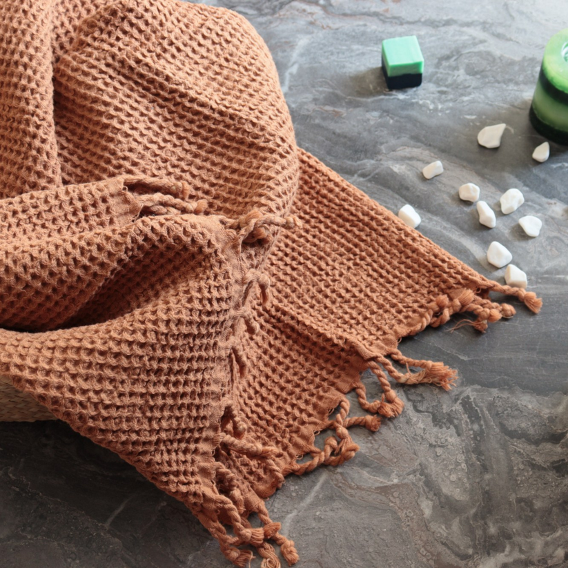 Tobacco Turkish Waffle Towels – Puskul Textile